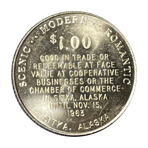 * 1960's Sitka Alaska's Historical Capital - $1 Trade Token | Property Room