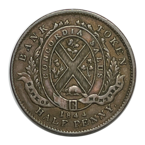 * 1844 Canada Bank of Montreal Half Penny Bank Token - Excellent Detail ...