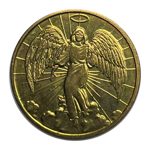 * Vintage Religious Golden Angel Double Sided Metal Coin - Very Nice ...