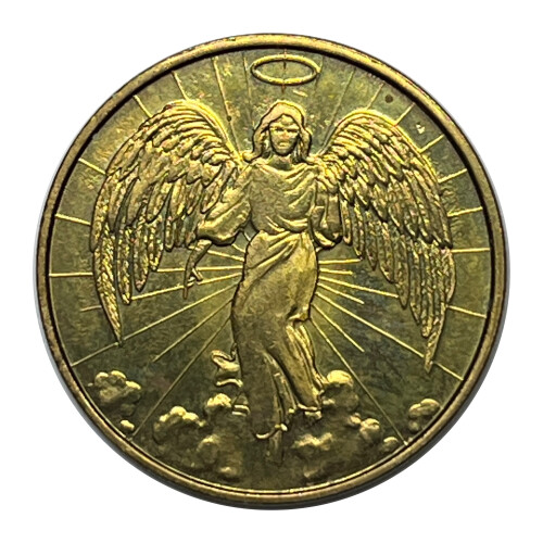 * Vintage Religious Golden Angel Double Sided Metal Coin - Very Nice ...