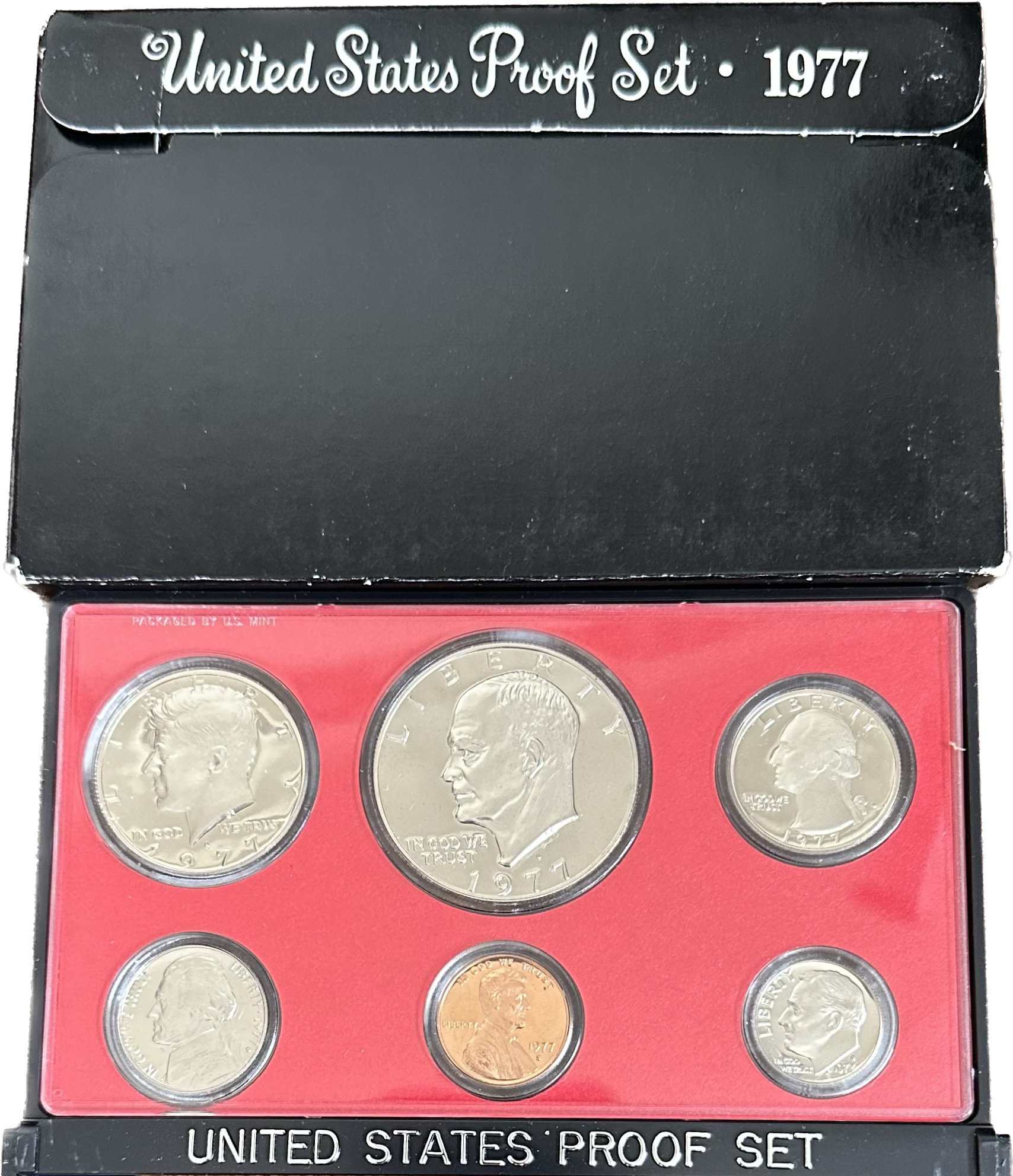 >1977-S U.S. Proof Set - 6 Coins Including Eisenhower Dollar and ...
