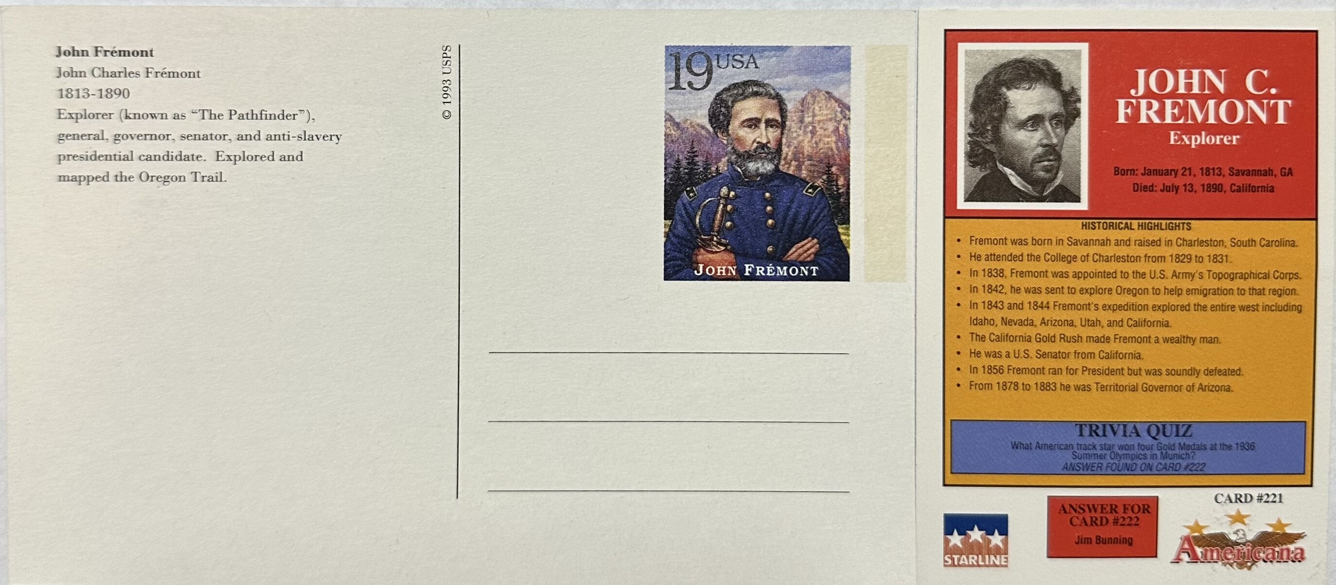 >John C Fremont, Explorer Known as The Pathfinder - Collectible Trading ...