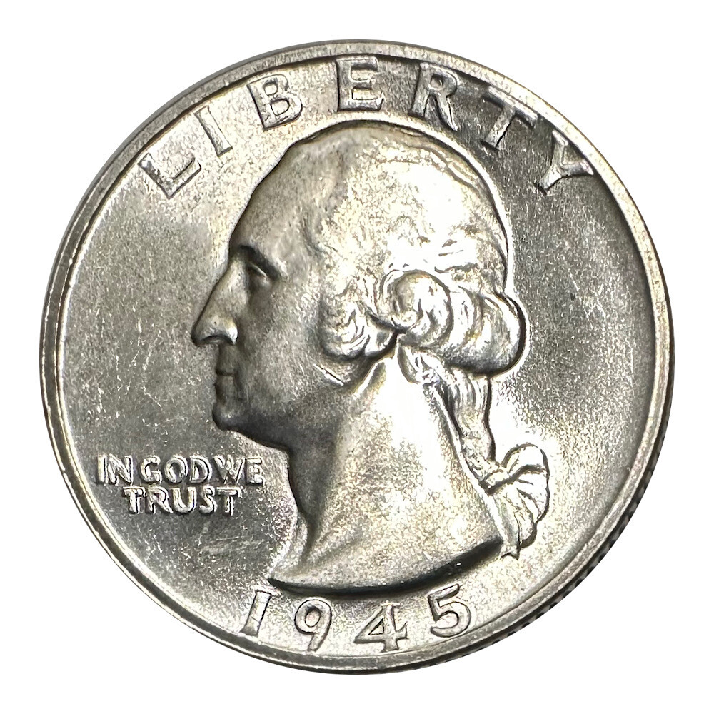 1945 U.S. Silver Washington Quarter - Super Nice, Gem | Property Room
