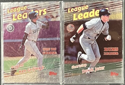 . 1998 Topps League Leaders - Derek Jeter & Ken Griffey Jr. Baseball ...