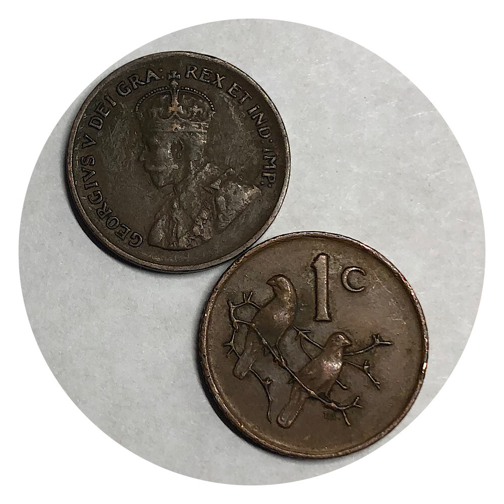 >1932 Canada One Cent and 1975 South Africa One Cent - 2 Coins ...