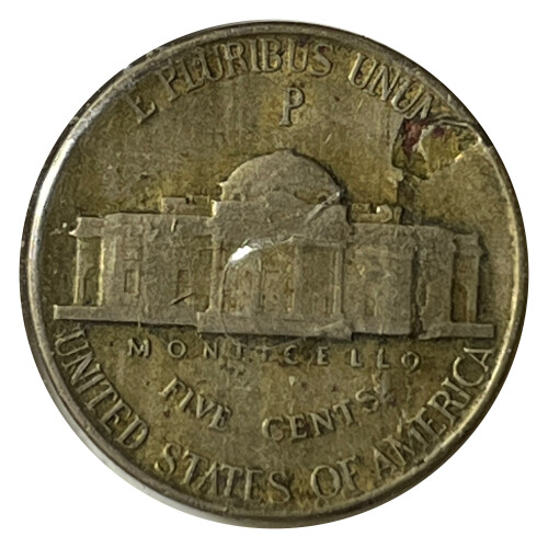 * Error Coin: 1943-P U.S. Silver Jefferson Nickel with Break in ...