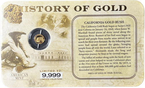 * History of Gold - California Gold Rush - Sutter's Mill - 14K Gold ...