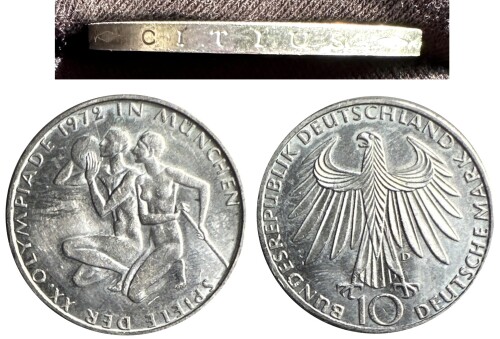 - 1972-D Germany Silver Spiele Der XX Olympiade 10 Deutschemark Coin ...