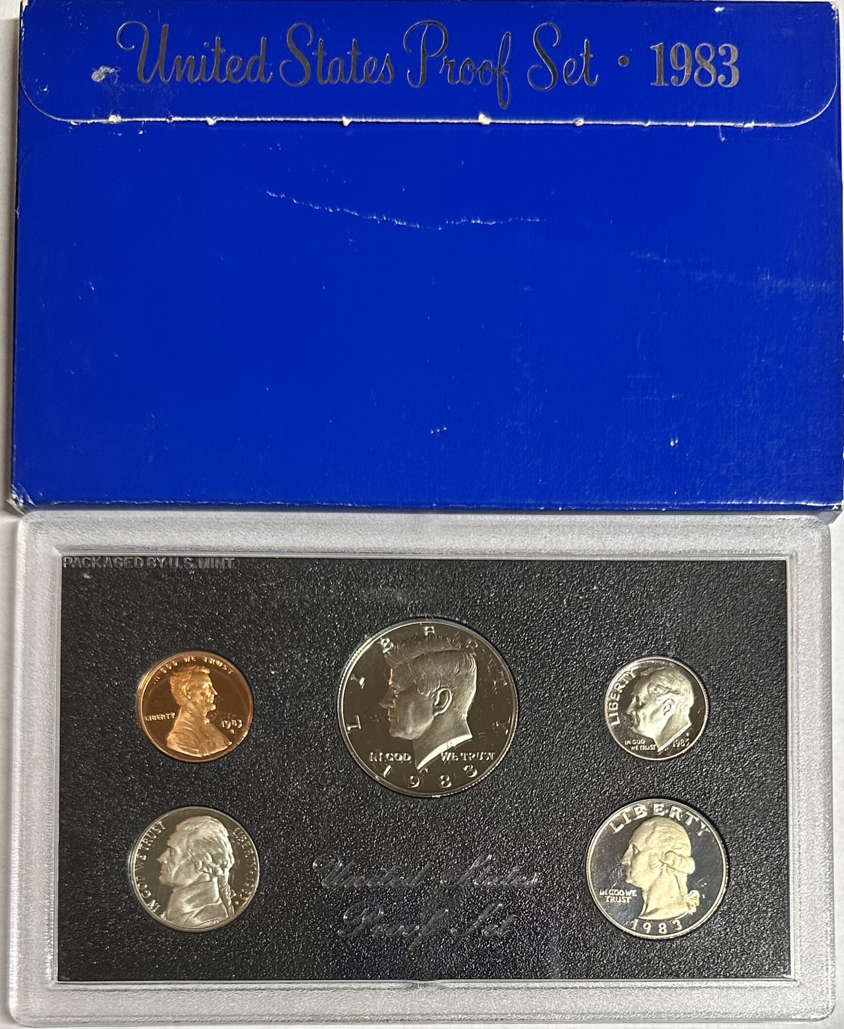 >1983-S U.S. Proof Set - 5 Coins Including Kennedy Half in Original Mint Packaging | Property Room