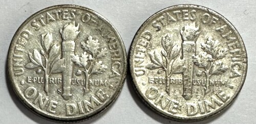 1946-S and 1952 U.S. Silver Roosevelt Dimes - Semi-Key Date and Better ...