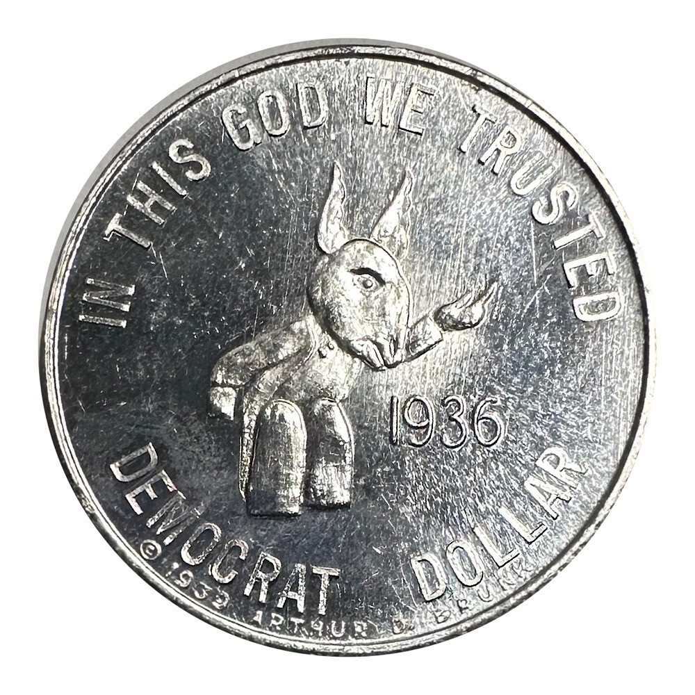 1936 Democrat Dollar 1940 Public Debt "Now We're Nearly Busted" Vintage ...