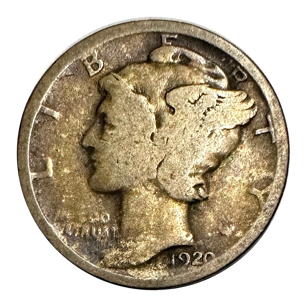 1920 U.S. Silver Mercury Dime - Deep Brown and Rainbow Toning on ...