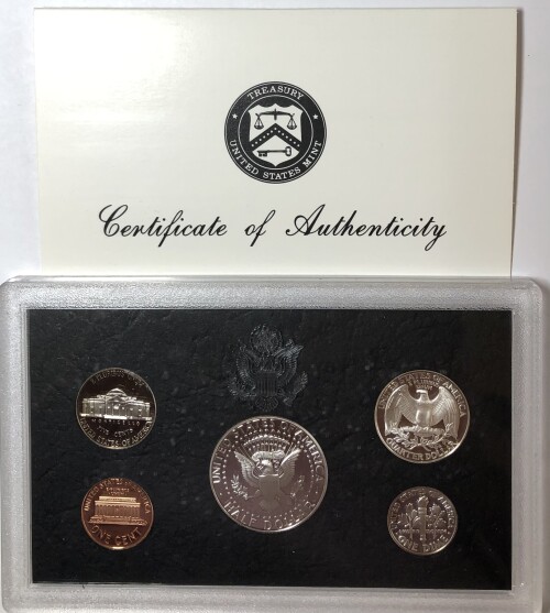 1998-S U.S. Silver Mint Proof 5 Coin Set - in Original Mint Packaging ...