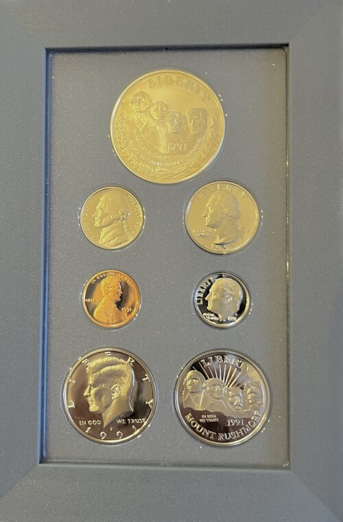 . 1991-S U.S. Mint Prestige Set - Mt. Rushmore Anniversary Coins ...