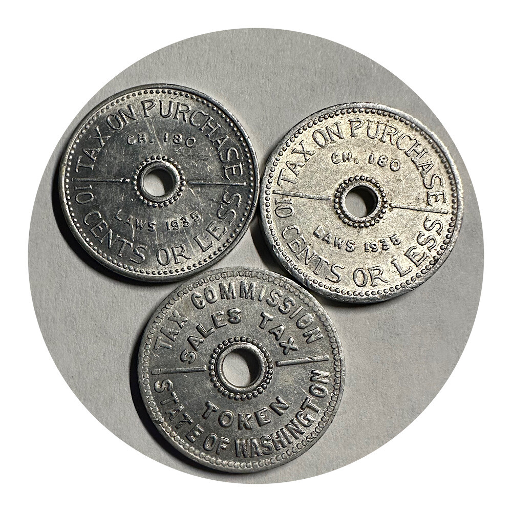 >Lot of (3) Tax Commission Tokens | Property Room