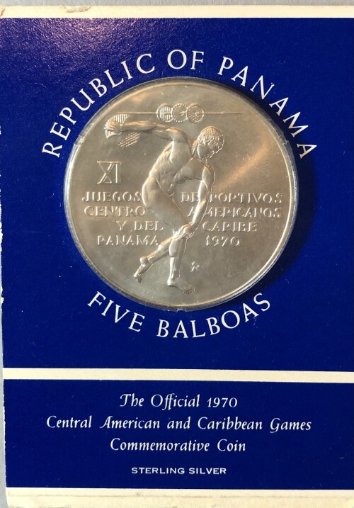 #1970 Republic of Panama Five Balboas - Official 1970 Central American ...