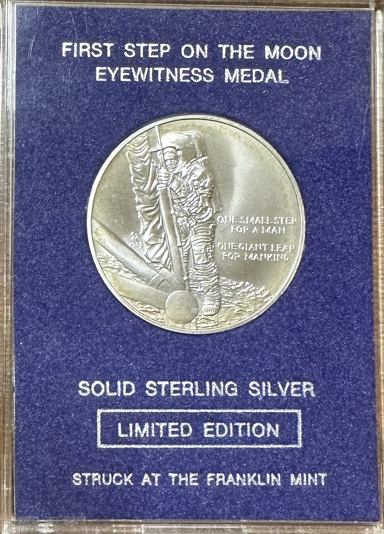 >Solid Sterling Silver - First Step On The Moon Eyewitness Medal ...