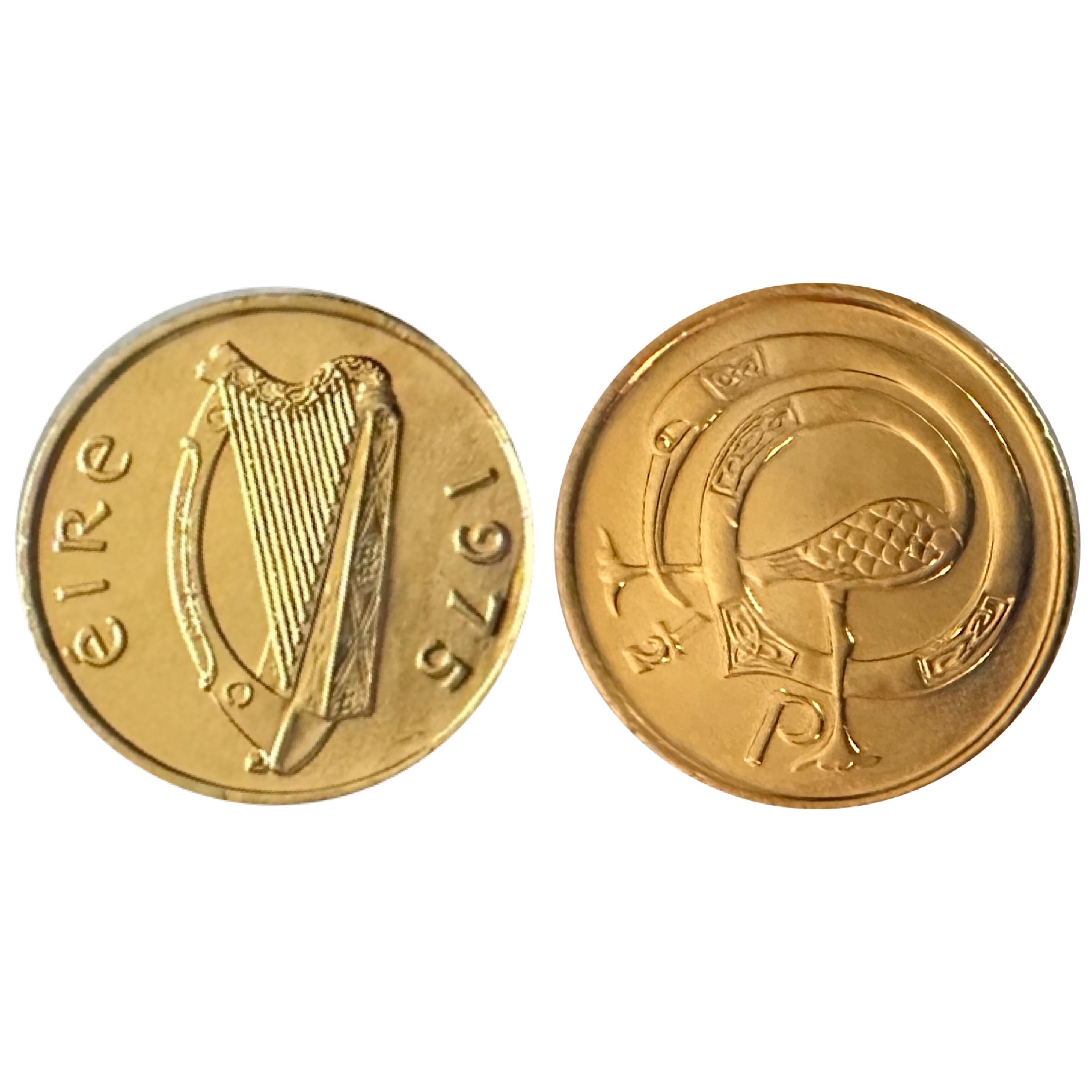 >1975 Ireland Gold Layered 1/2 P Coin - Harp and Peacock in Sealed ...