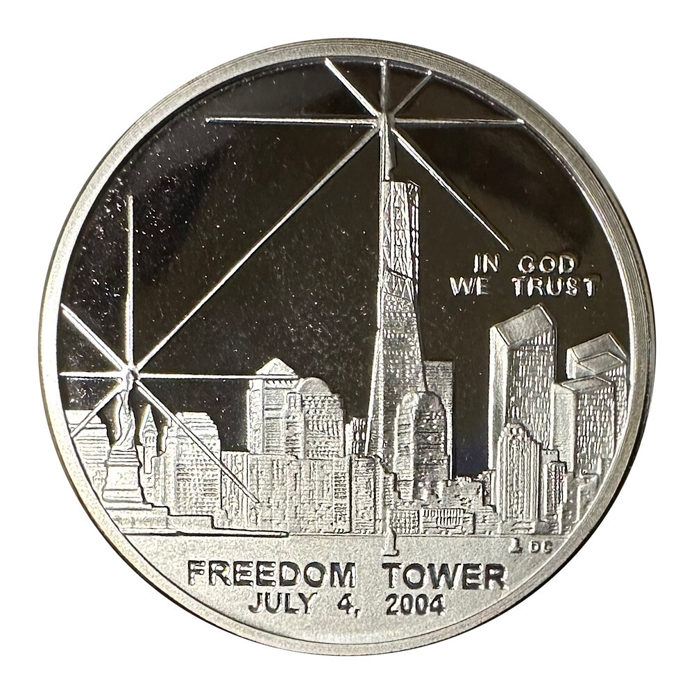 2004 U.S. Silver Layered Freedom Tower One Dollar Commemorative Coin ...