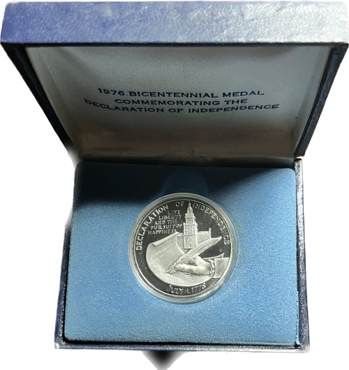 . 1976 Silver Bicentennial Medal Commemorating the Declaration of ...