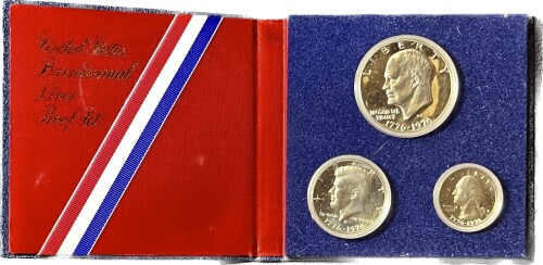 * 1976-S U.S. Silver Bicentennial Proof Set - 3 Coins in Attractive ...