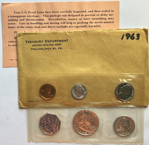 * 1963 U.S. Mint Silver Proof Coin Set - 5 Coins | Property Room