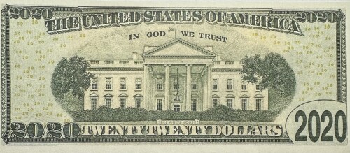 - 2020 "Donald Trump" Commemorative Twenty Twenty Dollars - Full Color ...