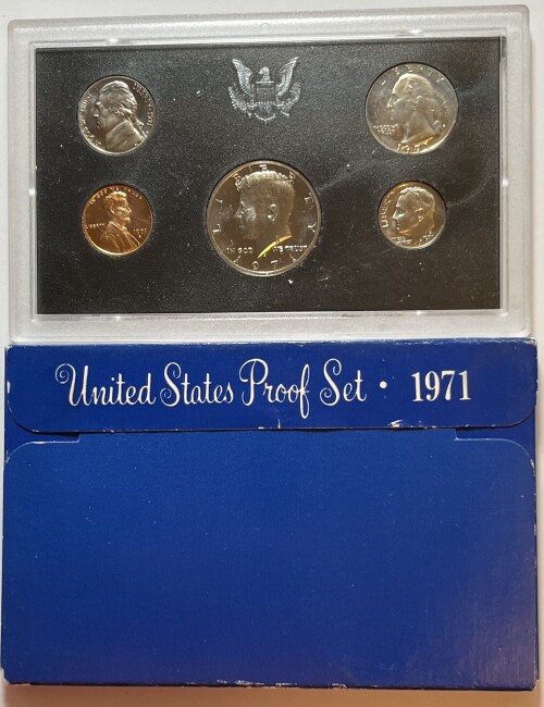 * 1971-S U.S. Proof Set - 5 Coins in Original Mint Packaging | Property ...