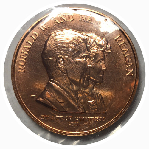 Ronald and Nancy Reagan Bronze Commemorative Coin - in Original Cello ...