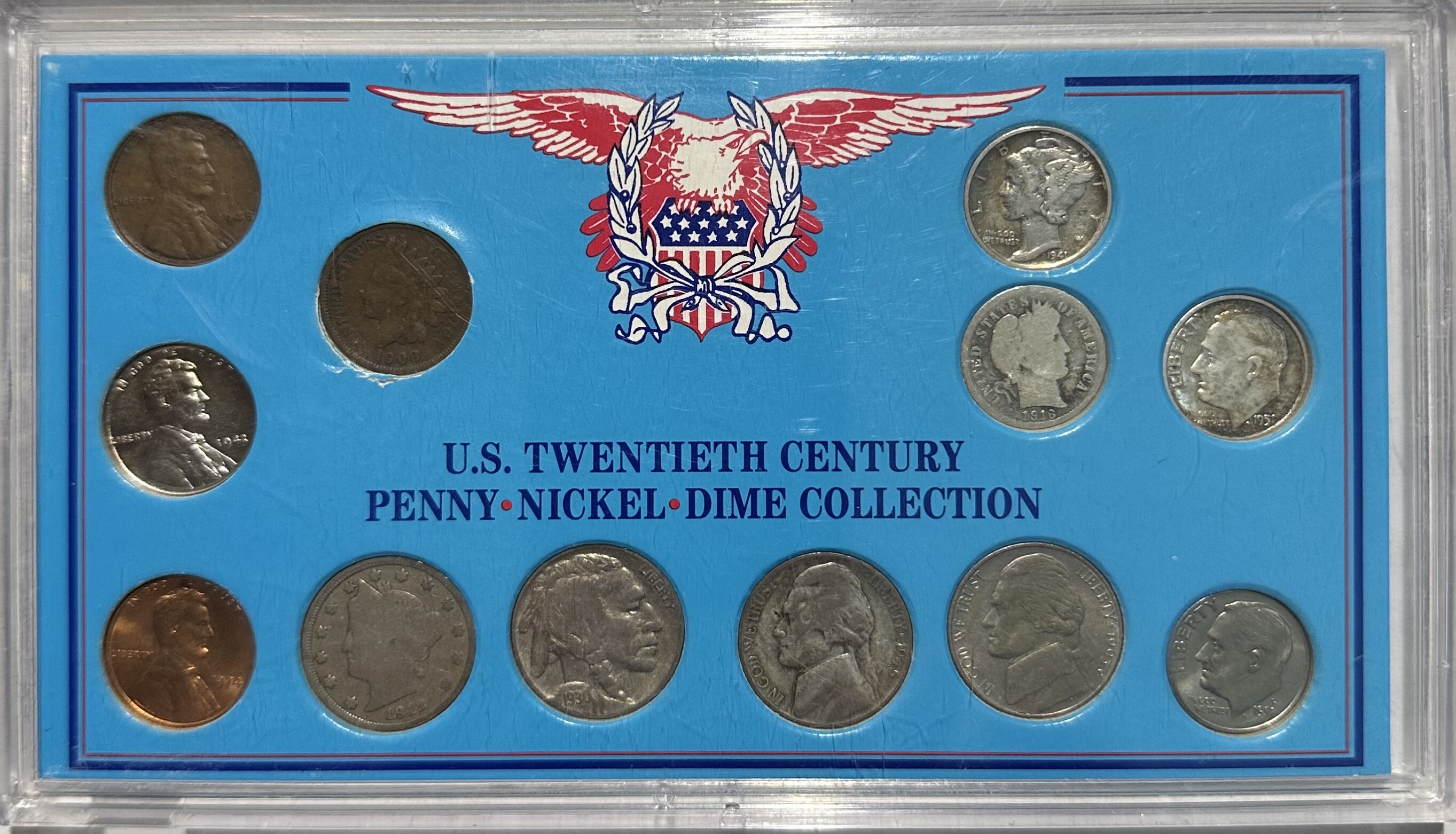U.S. Mint Twentieth Century Penny Nickel Dime Collection Including ...