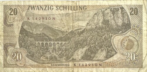 1967 Austria Zwanzig (20) Schilling - Circulated Banknote | Property Room