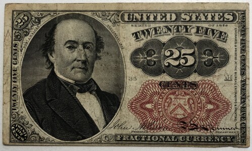 *1874 United States 25 Cent Fractional Currency Note | Property Room