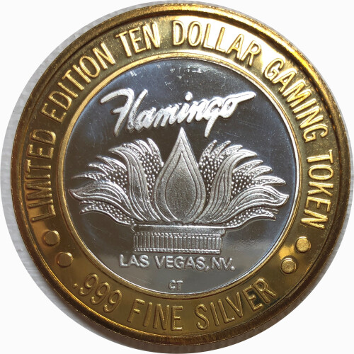 Silver Strike! Limited Edition $10 Silver Gaming Token - 1994 Flamingo ...