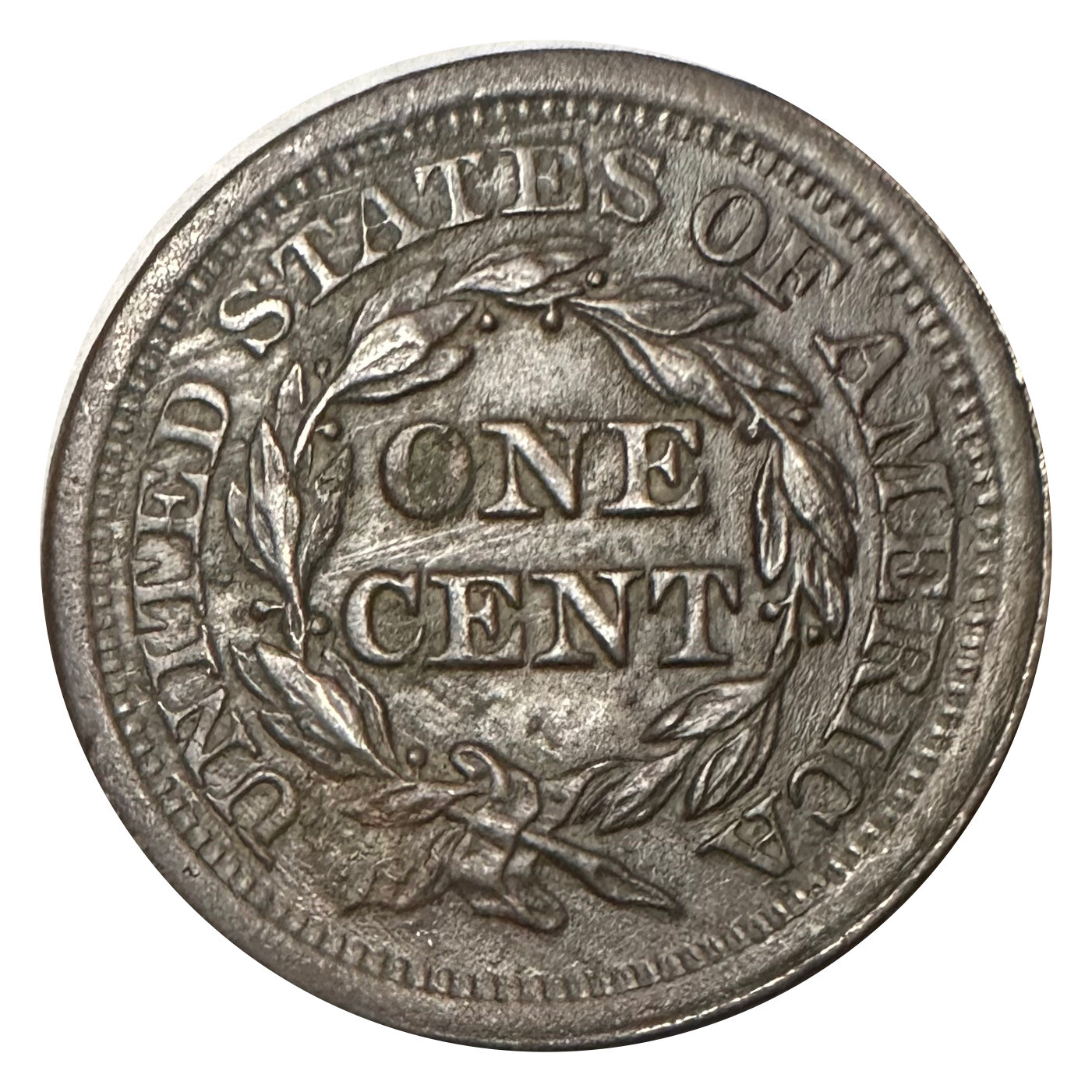 >1851 U.S. Braided Hair Large One Cent - Well Struck! | Property Room