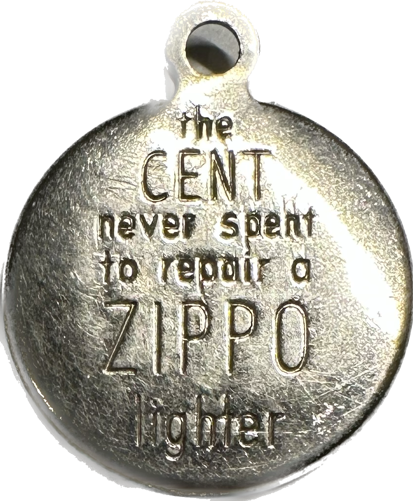 >1960 U.S. Lincoln Cent Pendant "The Cent Never Spent to Repair a Zippo ...