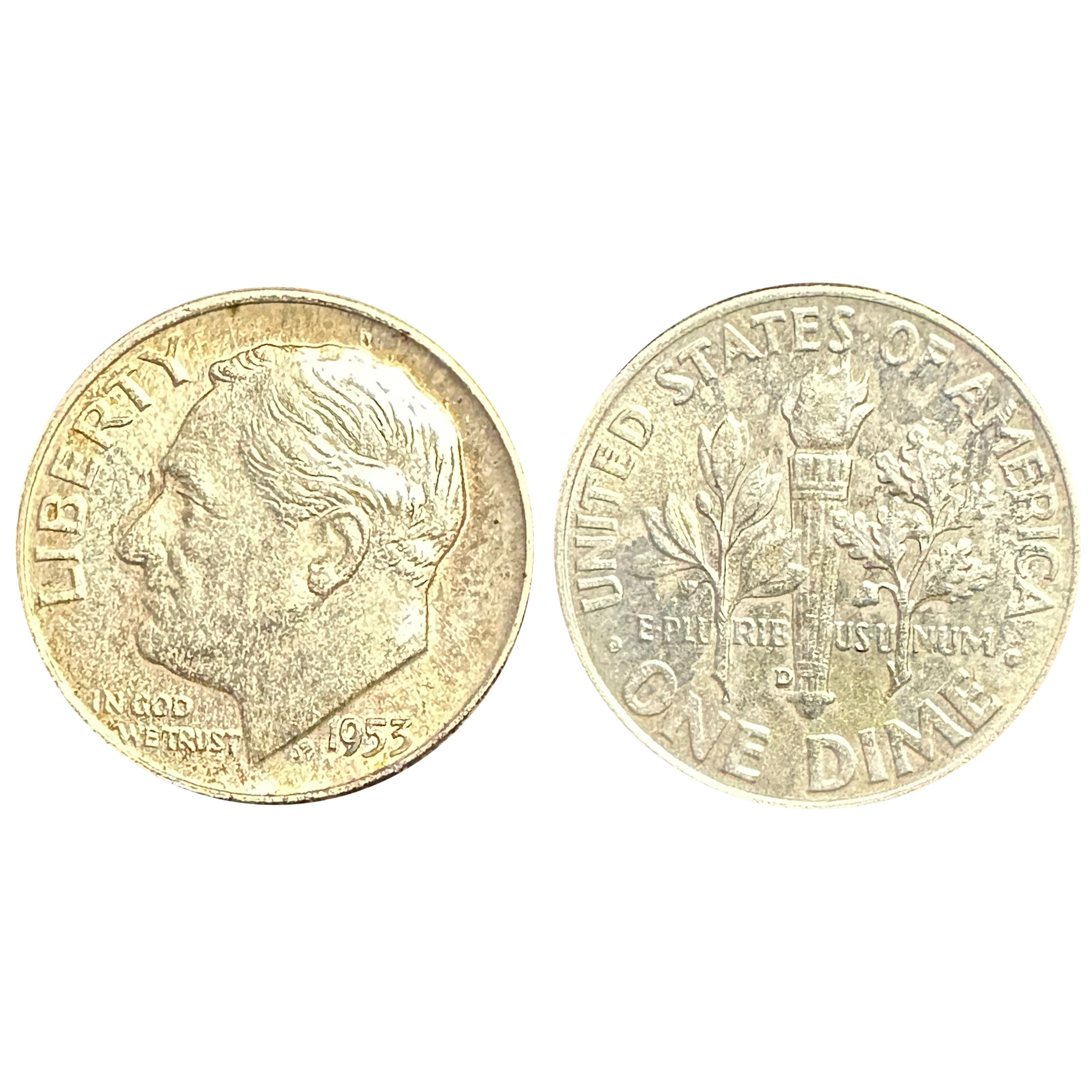 * 1953-D & 1954-P U.S. Silver Roosevelt Dimes - 2 Coins | Property Room