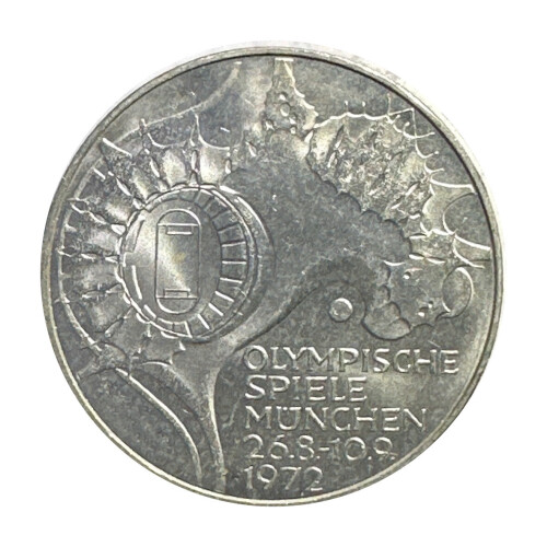 - 1972 J Germany Silver 10 Deutsche Mark Olympische Spiele Munchen Coin ...
