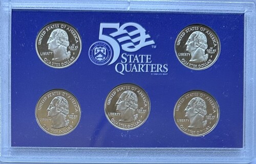 - 2007-S U.S. Mint 50 State Quarters Proof Set - MT, WA, ID, WY & UT ...