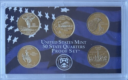 - 2007-S U.S. Mint 50 State Quarters Proof Set - MT, WA, ID, WY & UT ...