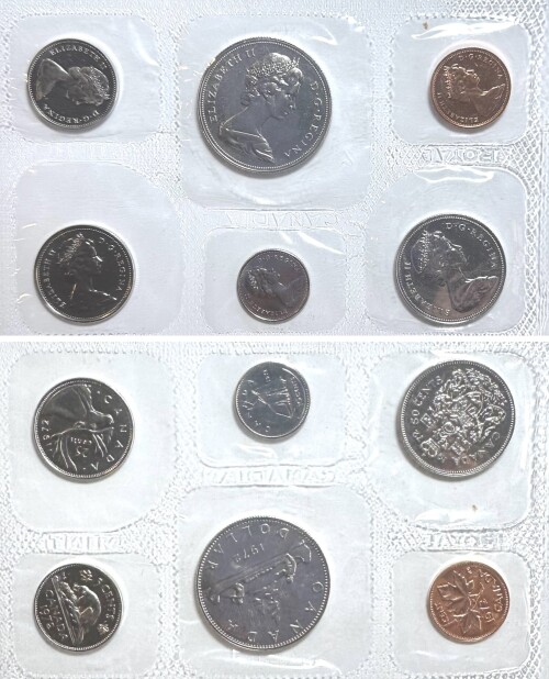 - 1972 Royal Canadian Mint Uncirculated Coin Set Ottawa - 6 Coins with ...