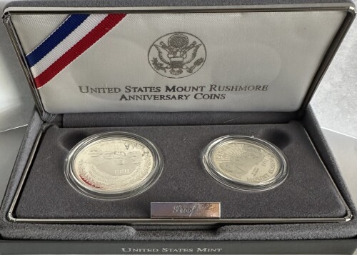 1991-S U.S. Mint Silver Mount Rushmore Golden Anniversary - 2 Coin ...