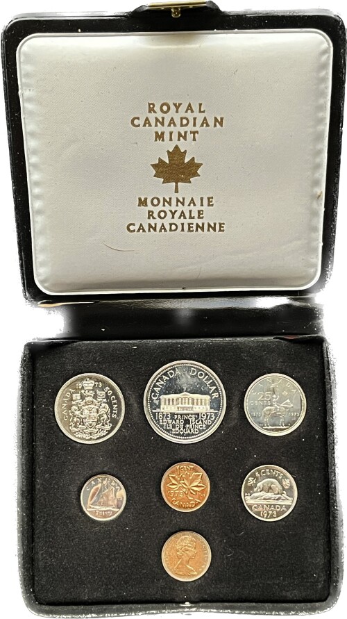 . 1973 Canada Mint Uncirculated Coin Set - 7 Coins with Insert ...