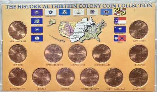 - 2000-D U.S. Copper Cent Thirteen Colonies Set - State Boundaries ...