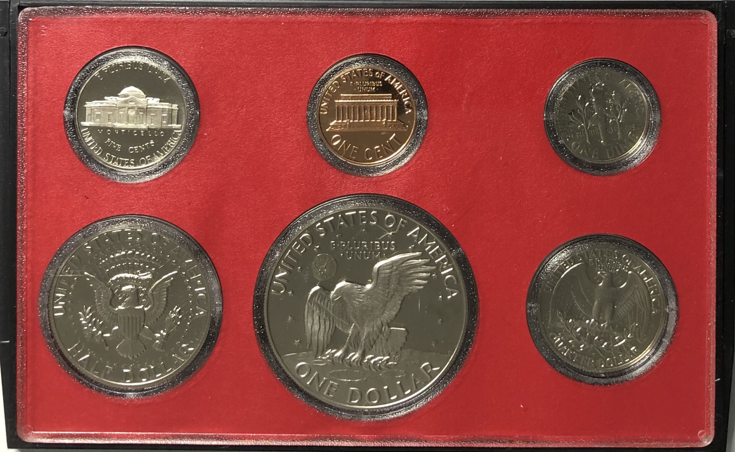 >1977-S U.S. Proof Set - 6 Coins Including Eisenhower Dollar in ...