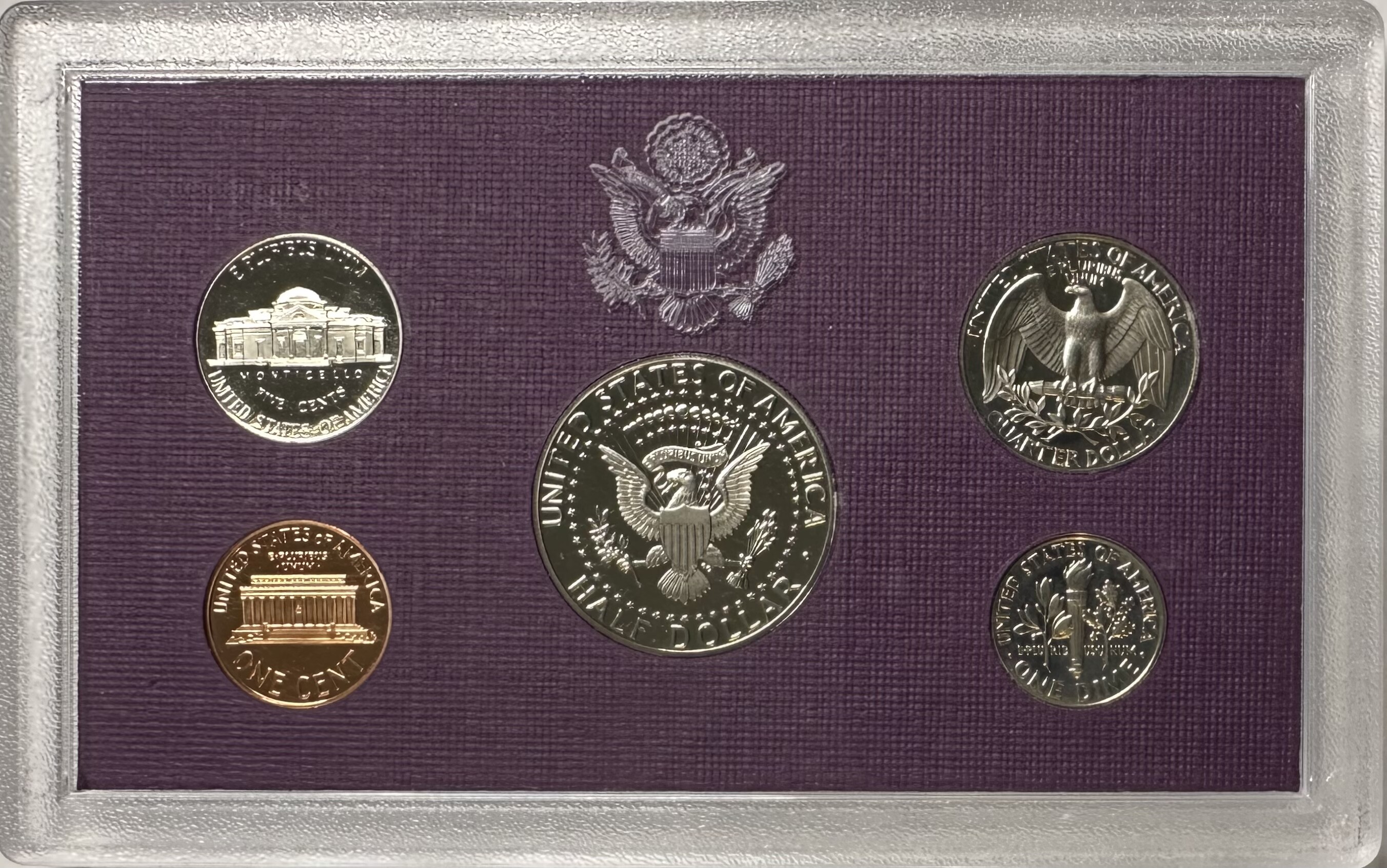 >1990-S U.S. Mint Proof Set - 5 Coins in Original Government Packaging ...