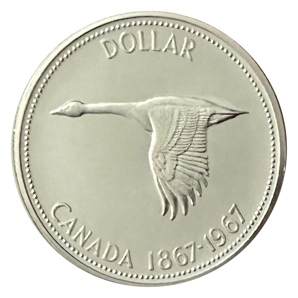 >1967 Canada Silver Brilliant Uncirculated One Dollar Goose Coin ...