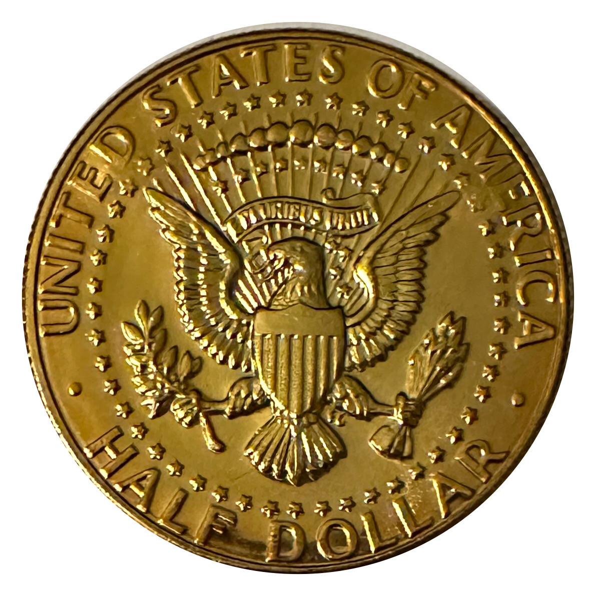 >1986-P U.S. 24-Kt Gold Layered Kennedy Half Dollar 25th Anniversary Coin With COA | Property Room