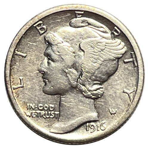 1916-S U.S. Silver Mercury Dime - First Year of Issue | Property Room