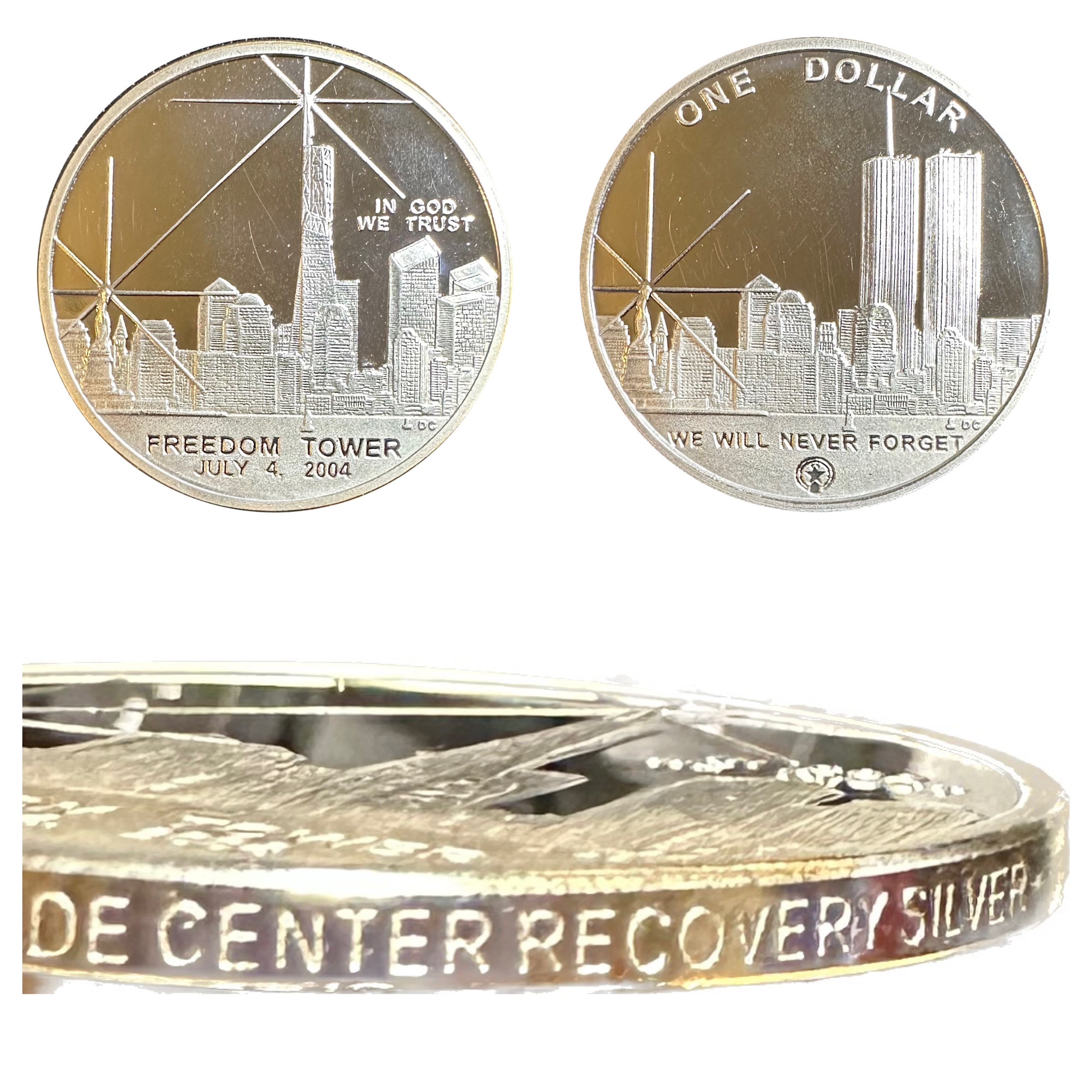 >2004 U.S. Silver Layered Freedom Tower One Dollar Commemorative Coin ...