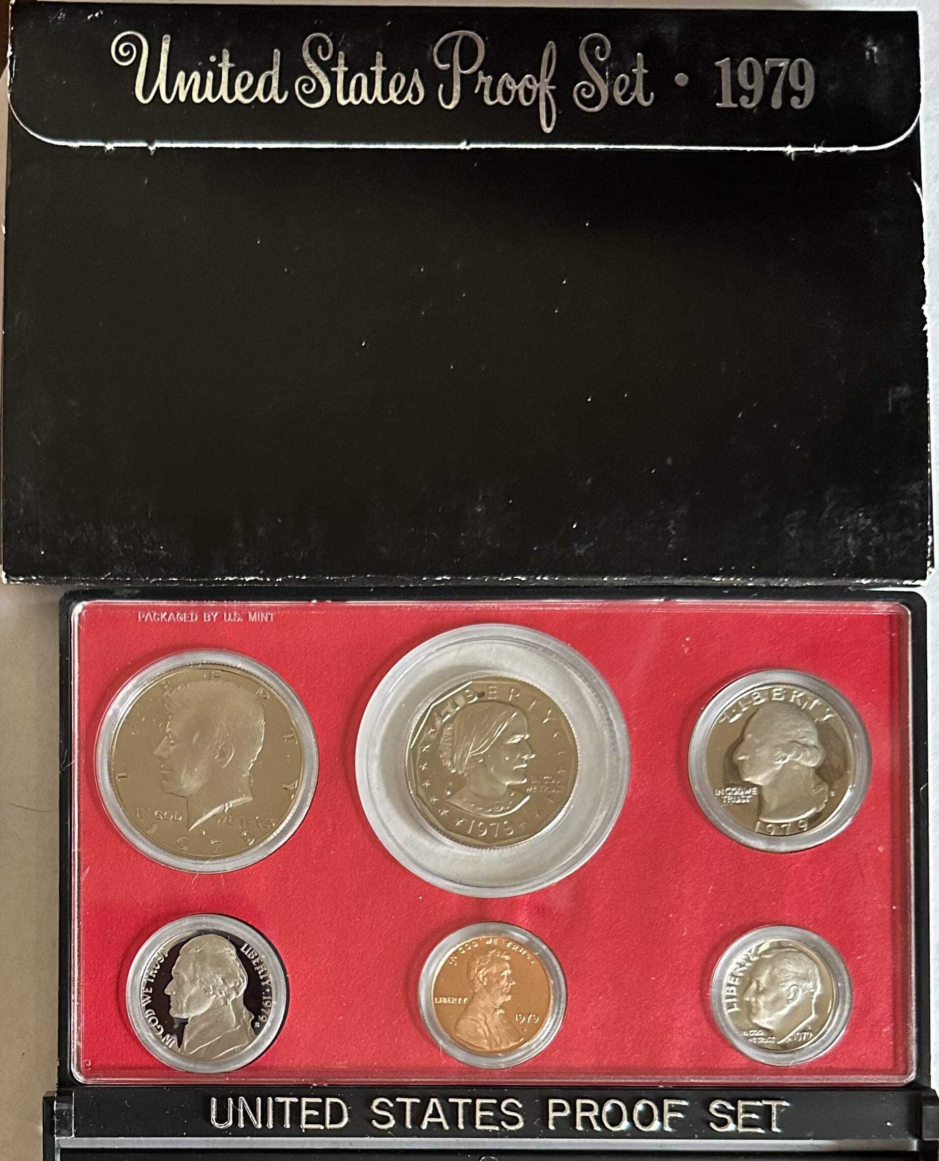 >1979-S U.S. Proof Set - 6 Coins Including Susan B Anthony Dollar and ...